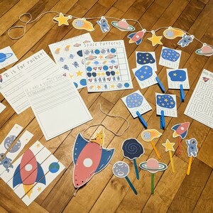 Space Printable Activity Bundle, Kid Activities, Preschool Educational ...