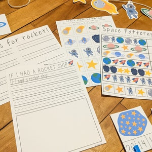 Space Printable Activity Bundle, Kid Activities, Preschool Educational ...