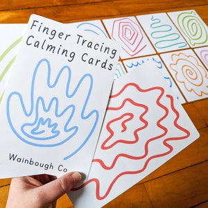 Printable Mindfulness Flash Cards, Finger Tracing Calming Cards, Calm ...