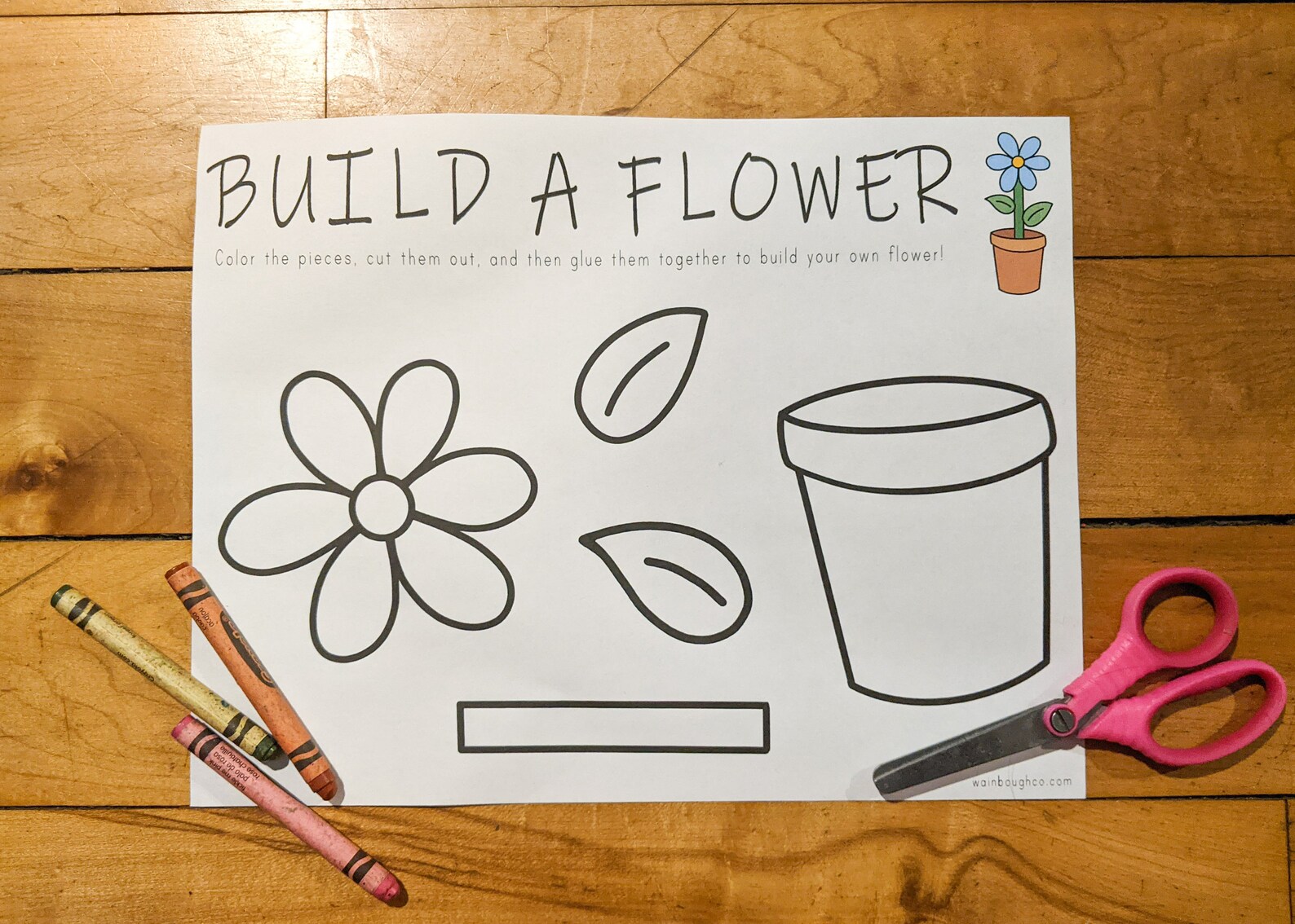 Build a Flower Printable Craft Spring Paper Craft Indoor | Etsy