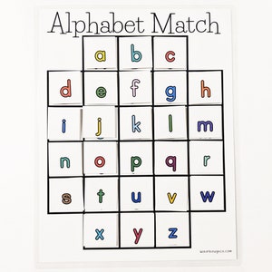 Letter Matching Activity, Printable Alphabet Match, Educational Game ...