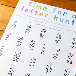 Printable Letter Hunt Activity, Preschool Scavenger Hunt, Toddler ...