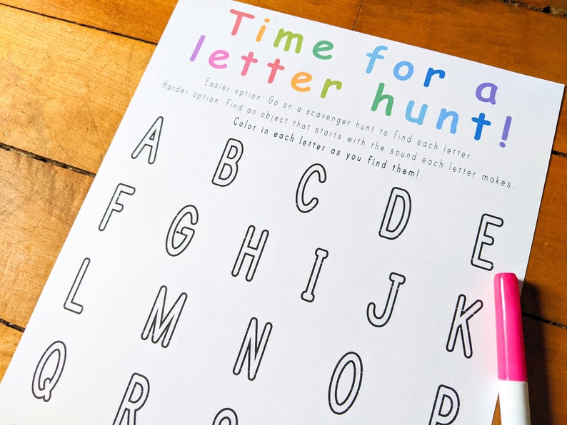Printable Letter Hunt Activity Preschool Scavenger Hunt - Etsy