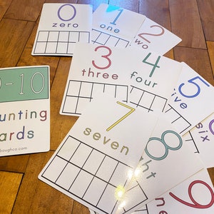 Counting Flash Cards Printable, Learning Number Activities, Preschool ...