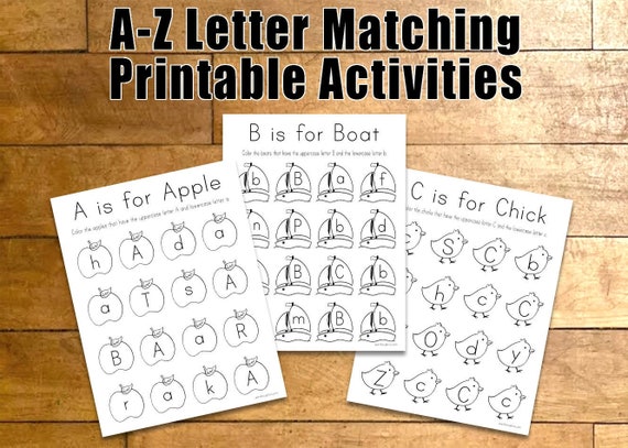 A-Z Letter Printable Activity Pages Preschool Coloring - Etsy