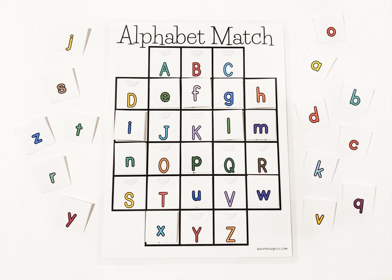 Letter Matching Activity, Printable Alphabet Match, Educational Game ...
