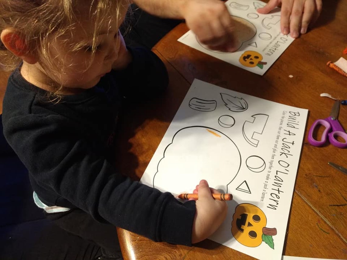 Jack O'lantern Printable Craft, Indoor Preschool Activity, Kids ...