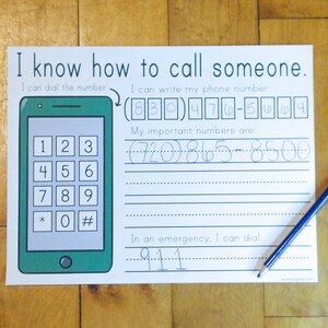 Phone Number Printable Activity Sheet, Using the Phone Download, Kids ...