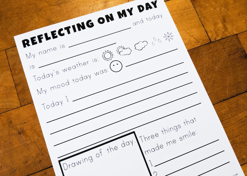 Daily Printable Reflections Activity, Homeschool Teacher Resources ...
