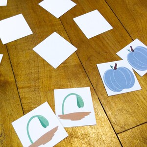 Pumpkin Matching Game, Printable Memory Game, Fall Activity for Kids ...