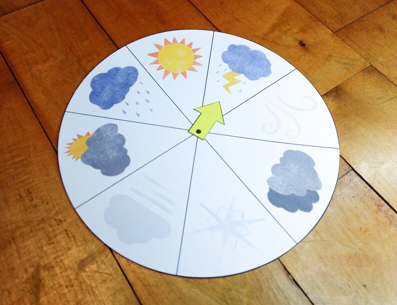 Weather Wheel Spinner Printable Daily Weather Activity Kids - Etsy