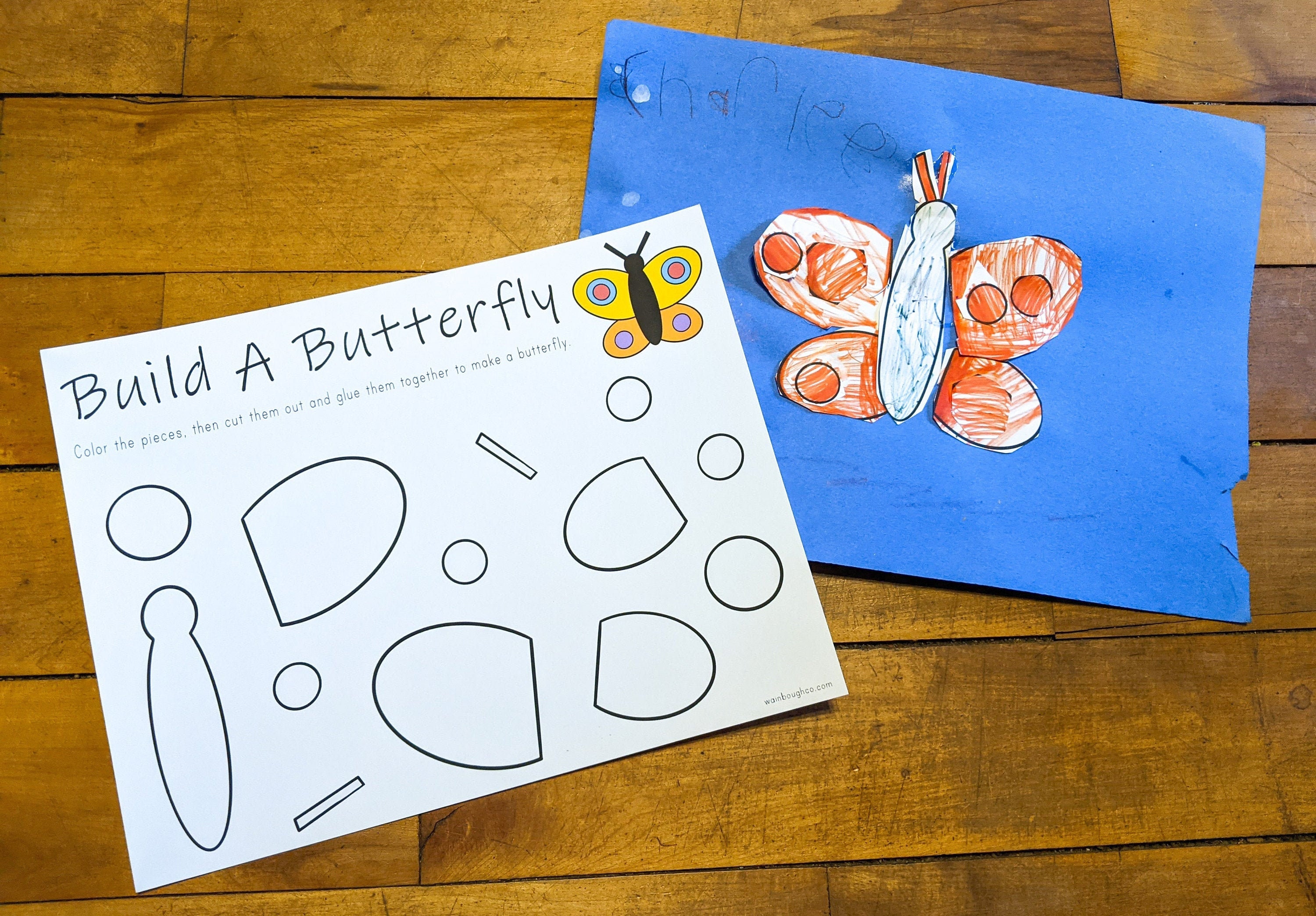 Butterfly Printable Craft Spring Paper Craft Indoor | Etsy