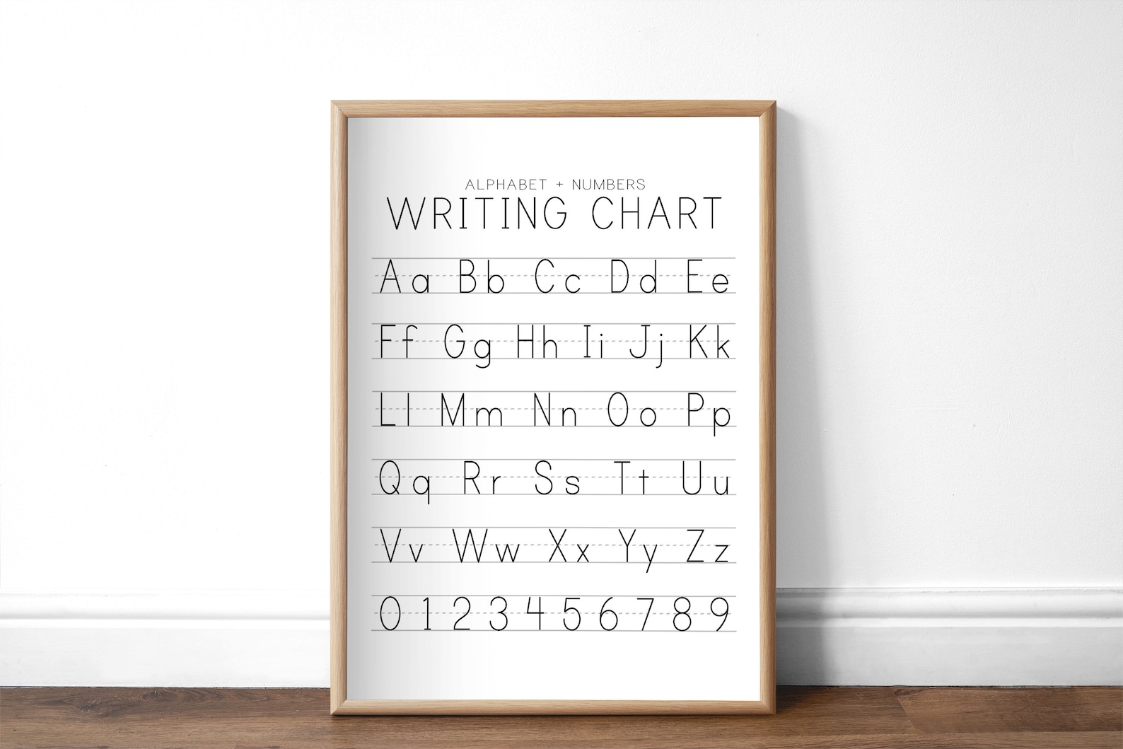 Alphabet Writing Chart Poster, Printable Cursive and Print, Red Vowel ...