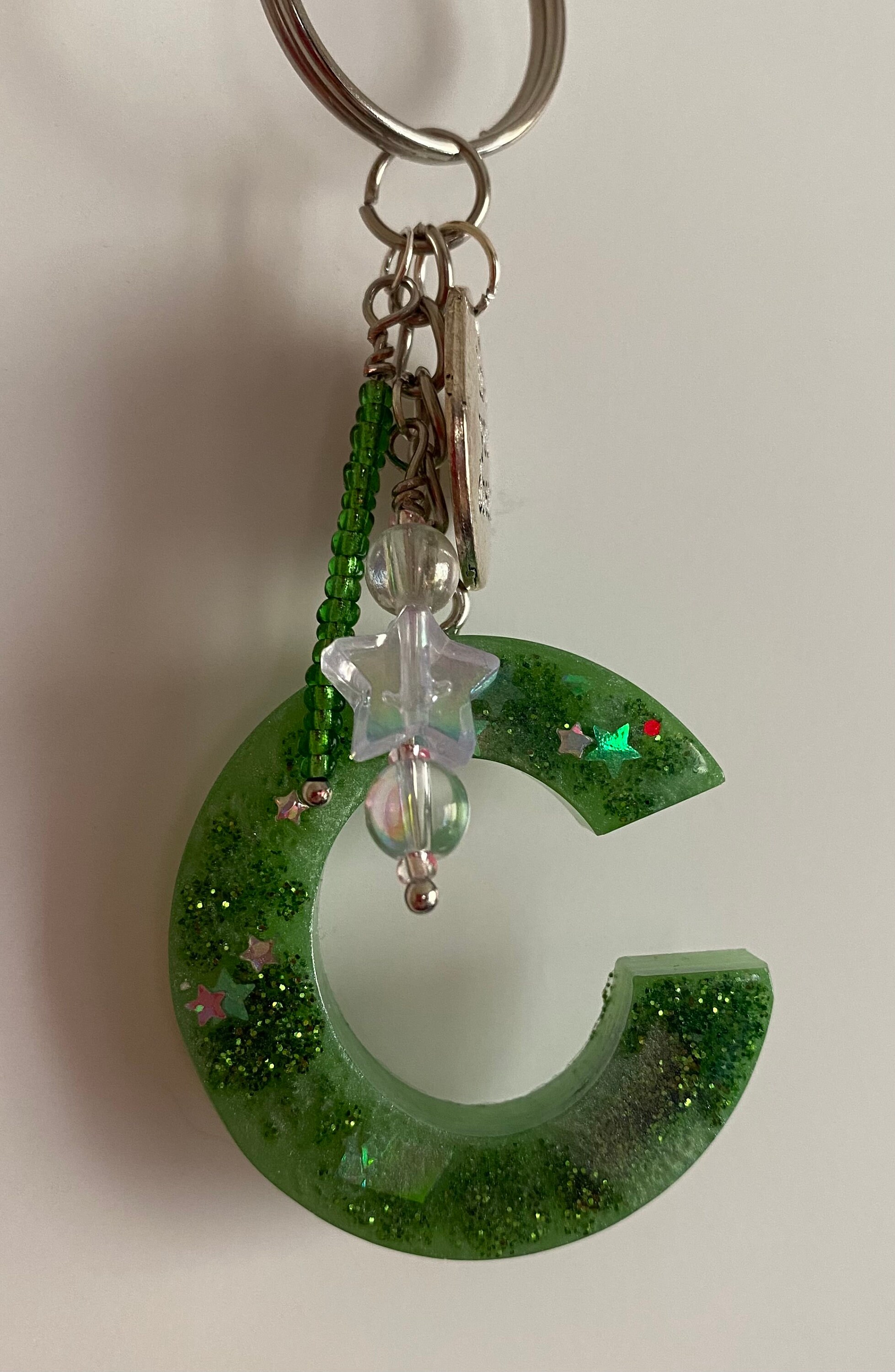 Handmade Resin Letter C Keychain | Etsy UK