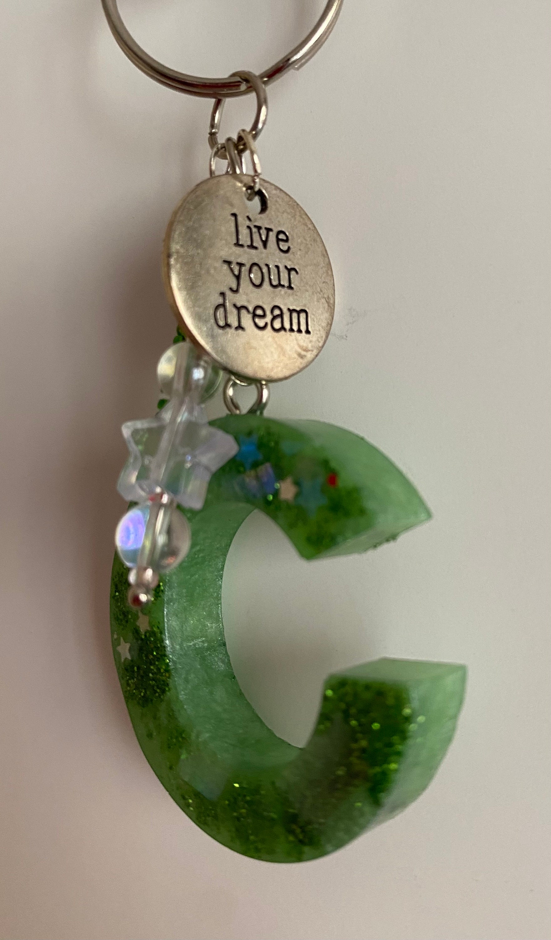 Handmade Resin Letter C Keychain - Etsy UK