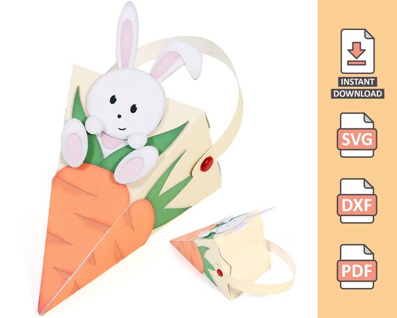 Bunny in Carrot Box Project Paper Crafting Candy Box - Etsy