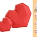 Pack 3D Low Poly Heart Box Project for Paper Crafting - Digital Project ...