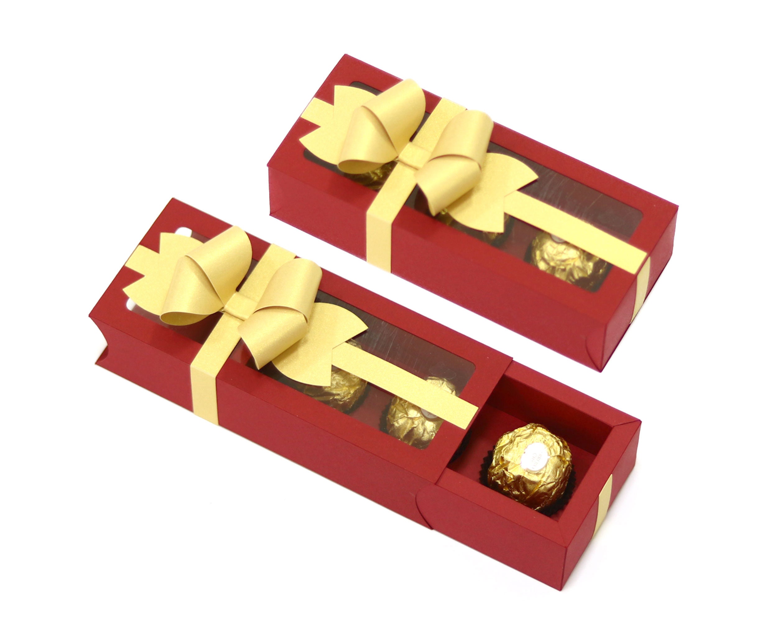 Sliding Bow Box for Ferrero Template Gift Santa Angel Snowman Christmas ...
