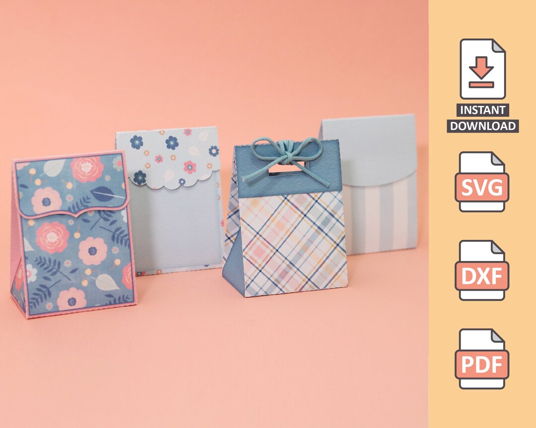 Bag Box Pack - 3D Project for Papercraft, Candy Box - Cutting Files for ...