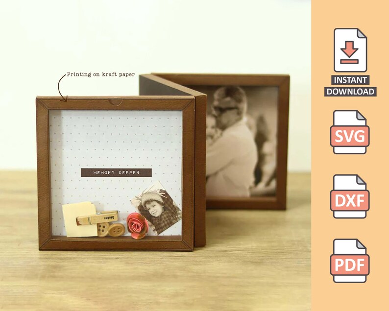 Square Memory Keeper Box SVG Reliquary Memories Album Gift - Etsy