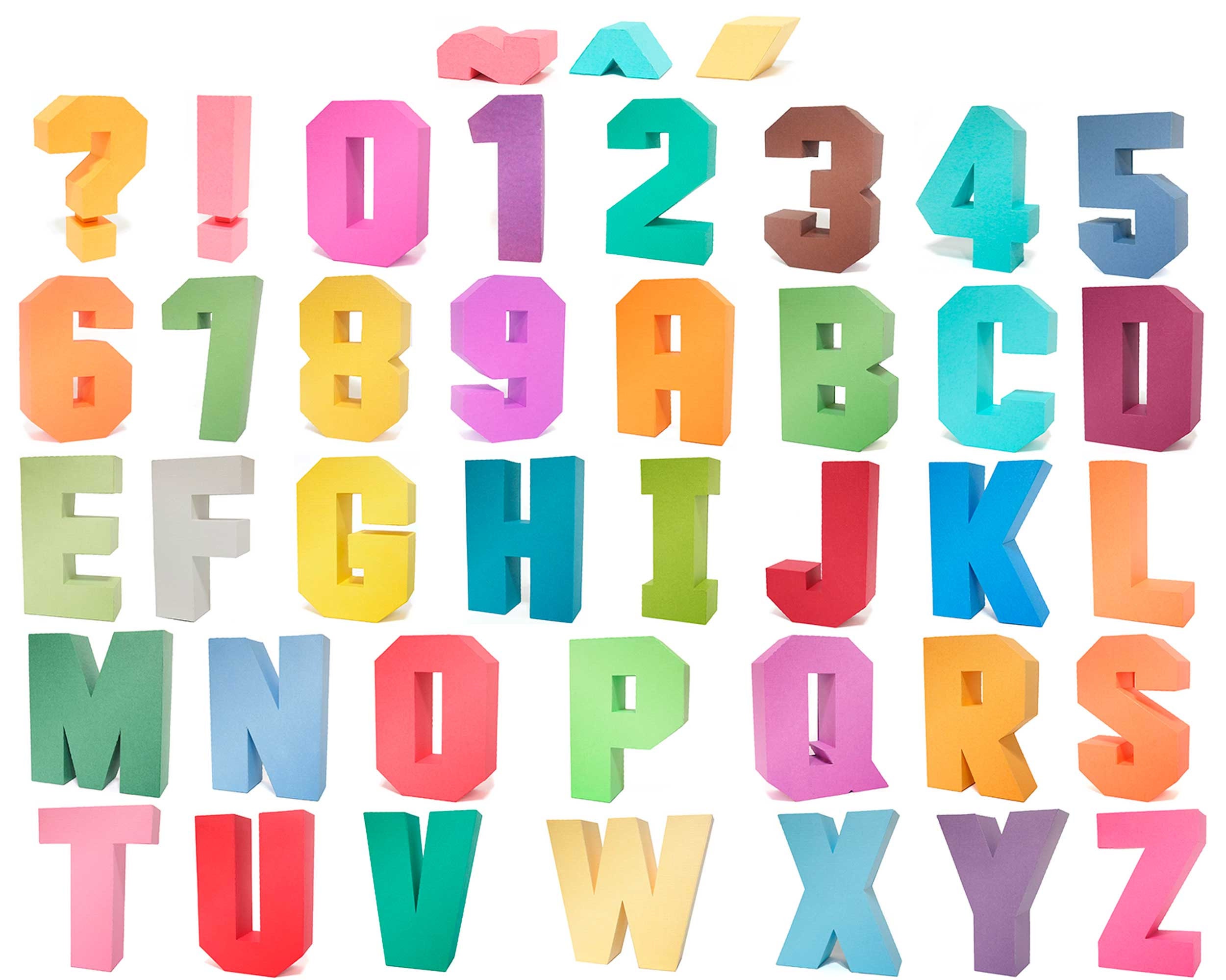 3D Square Letters Accents Marks and Numbers Pack Alphabet - Etsy