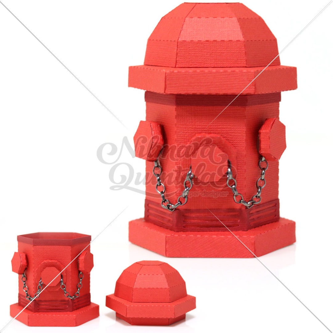 Hydrant Box - 3D Craft Project Hydrant Box - Fireman Fire Water Dog ...