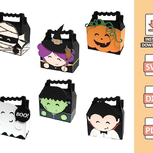Halloween Pack - 3D Boxes Projects for Papercraft and Scrapbooking ...