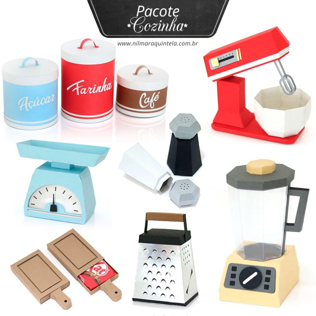 Kitchen Pack - 3D Svg Project Food Mixer Blender Salt Pepper Balance ...