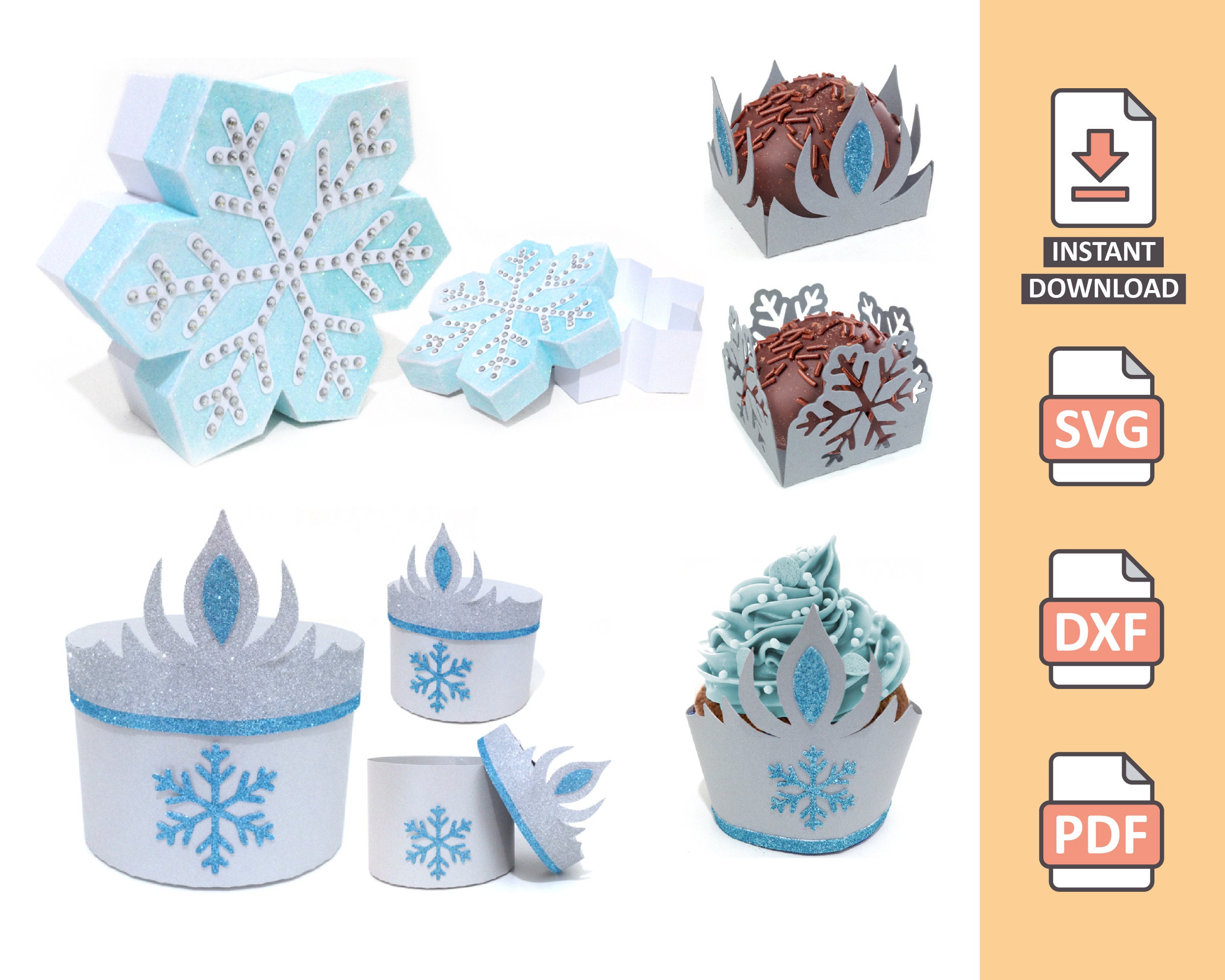Party Kit Frozen Inspired Pack Ice Crown Snowflake Candy - Etsy