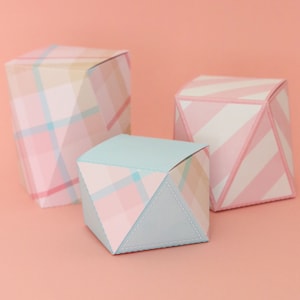 Prism Box Pack - 3D Project for Papercraft, Prism Box - Cutting Files ...