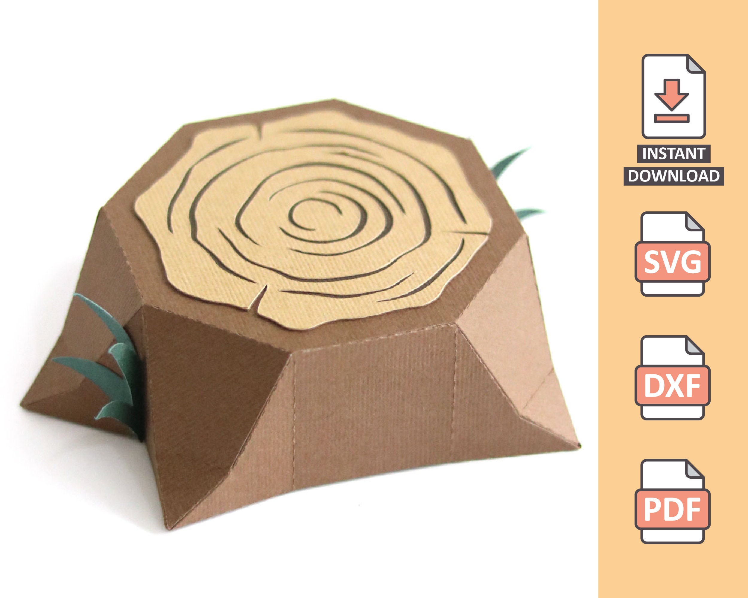 Tree Trunk Box Paper Crafting - Candy Box Chocolate Easter Autumm Svg ...