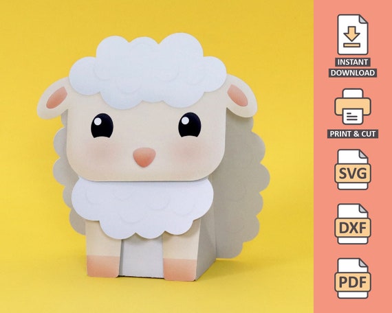 PRINTABLE Lamb Box Project Paper Crafting Candy Box | Etsy