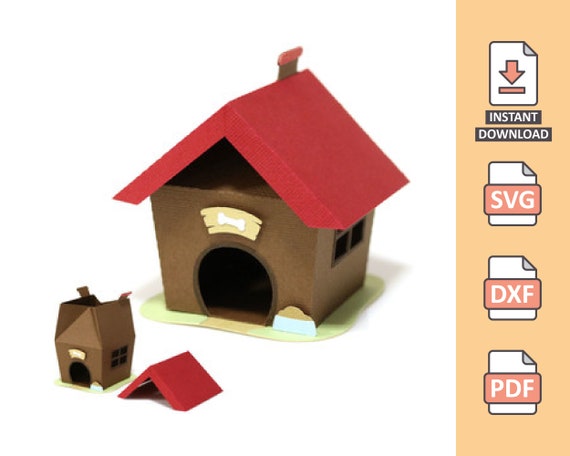 Dog House 3D Craft Project Dog House Manual and Machine - Etsy