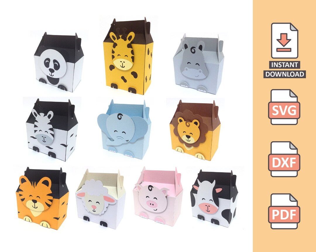Animals Pack - 3D Animal Candy Box Projects Cutting Files for ...