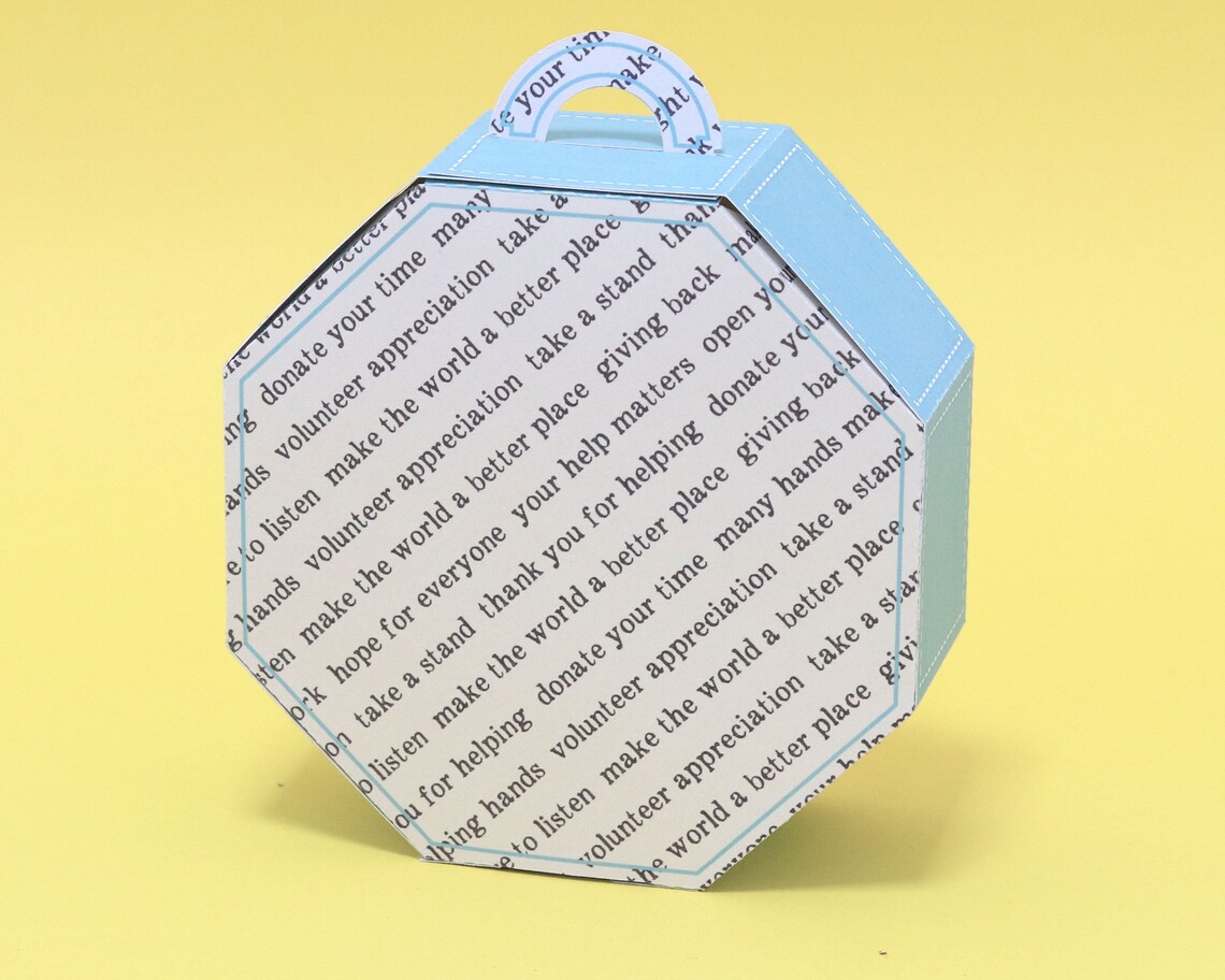 Octagonal Box Pack 3D Project for Papercraft Large Templates - Etsy