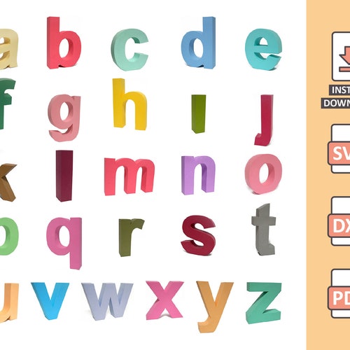 3D Lowercase Letters Pack3d Project for Papercraft and | Etsy