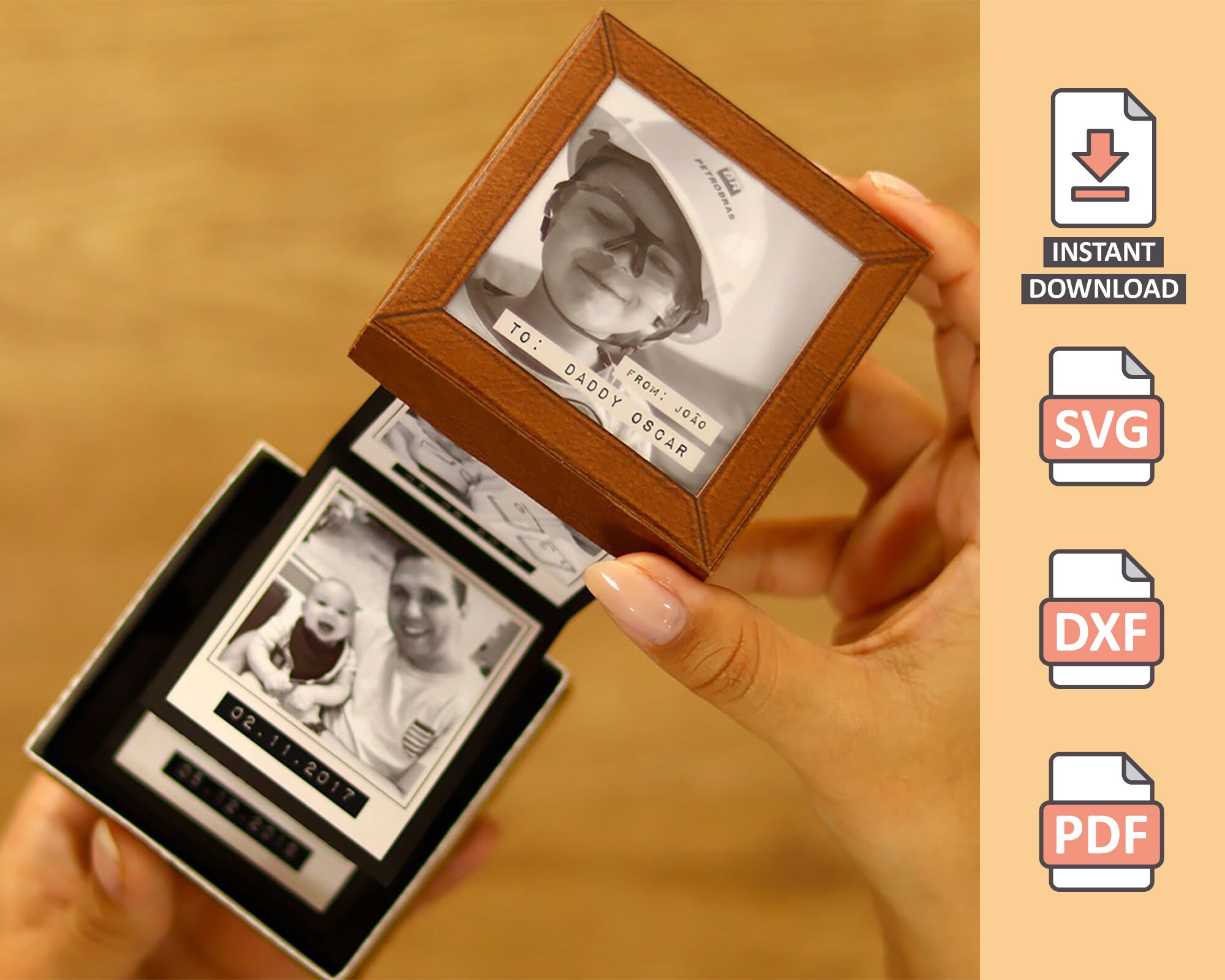 Rectangular Memory Keeper box SVG reliquary memories album gift ...