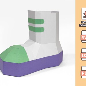 Astronaut Boot Box - 3D Project Spacial Costume Party Cutting File ...