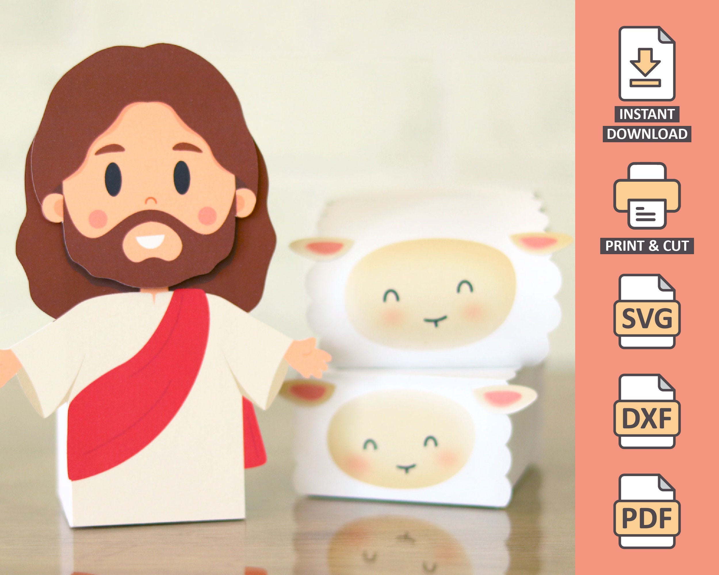 Jesus and Lamb Box Project Paper Crafting Candy Easter Box | Etsy