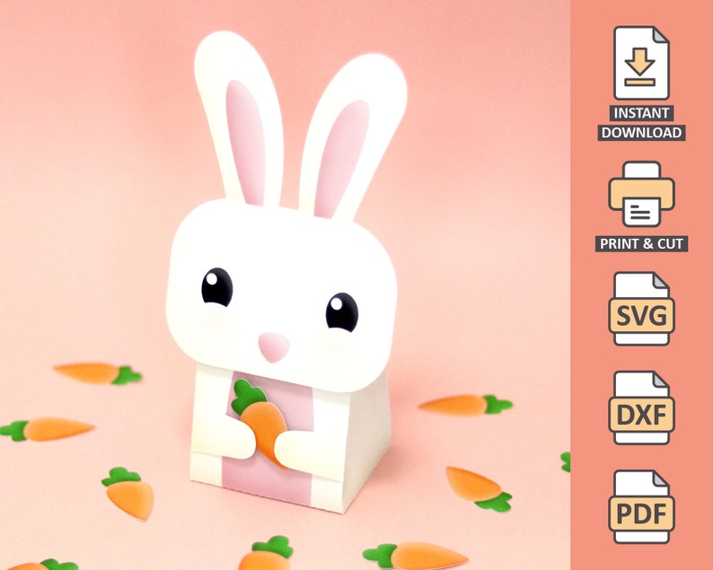 PRINTABLE Rabbit Box Project Paper Crafting - Candy Box Chocolate ...
