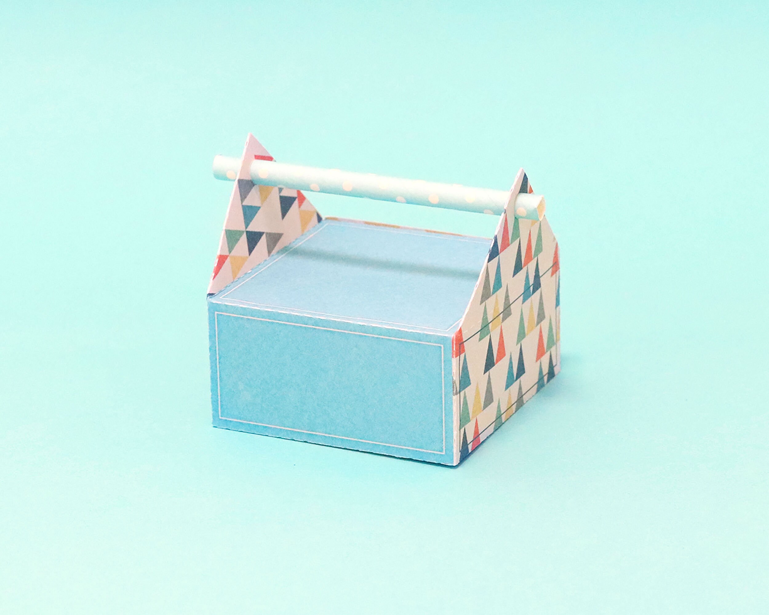 Straw Handle Box Pack - 3D Project Papercraft Large Templates Cutting ...