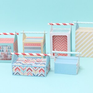 Straw Handle Box Pack - 3D Project Papercraft Large Templates Cutting ...