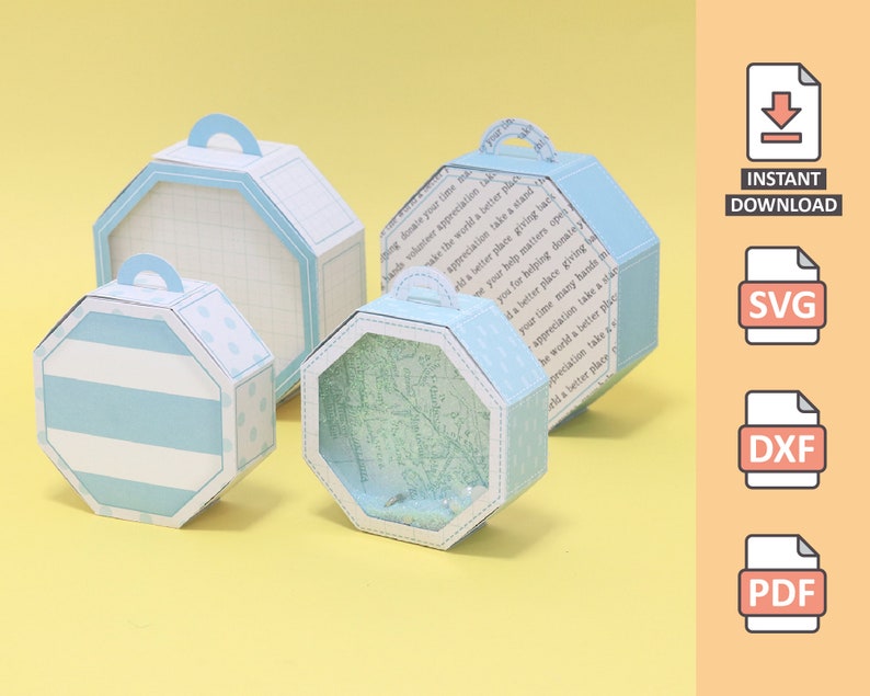 Octagonal Box Pack - 3D Project for Papercraft Large Templates Cutting ...