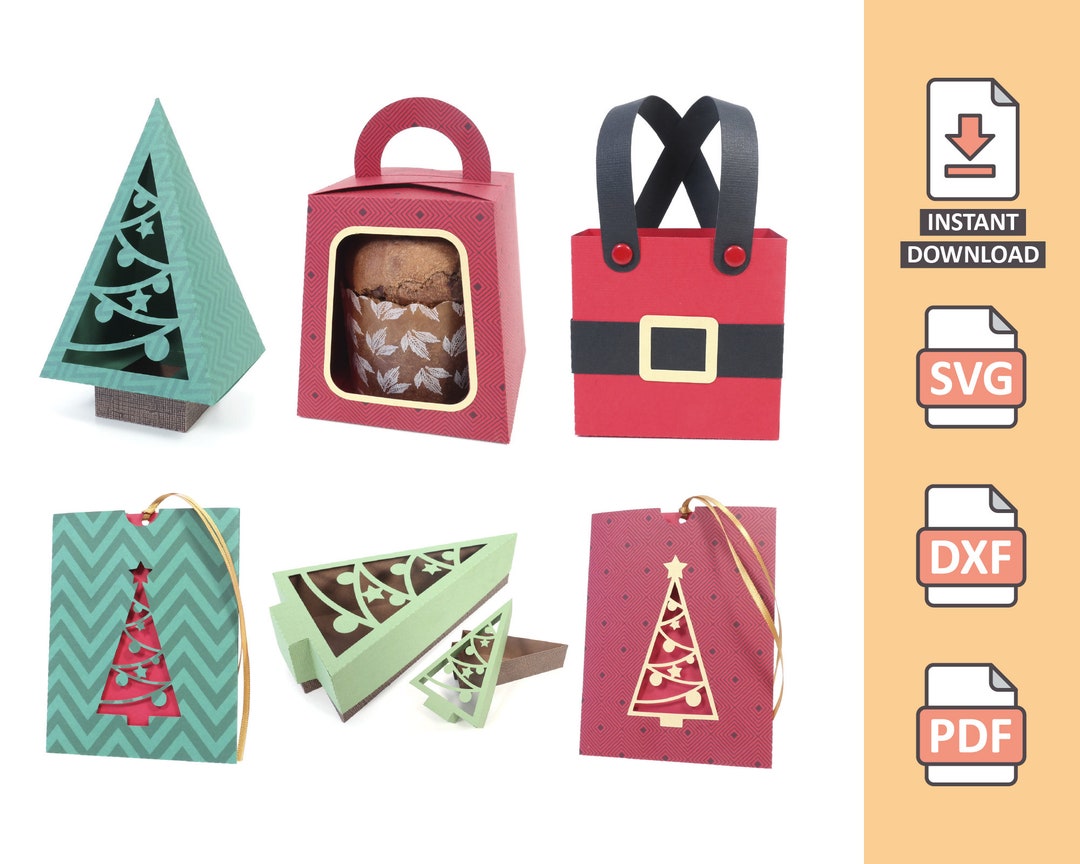 Christmas Pack 2 Gift Santa Angel Snowman Christmas Project Tree Card ...