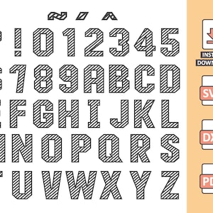 Diagonal Layers for 3D Letters SVG *ONLY LAYERS* - Alphabet Characters ...