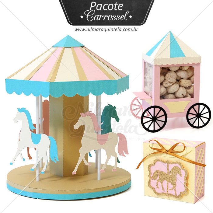Carousel Pack 3D Cutting File for papercraft Circus Theme | Etsy