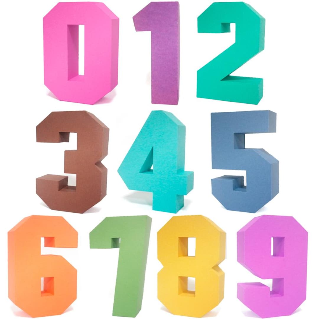 3D Square Numbers Block Pack - Numbers Cutting File for Papercraft Svg ...