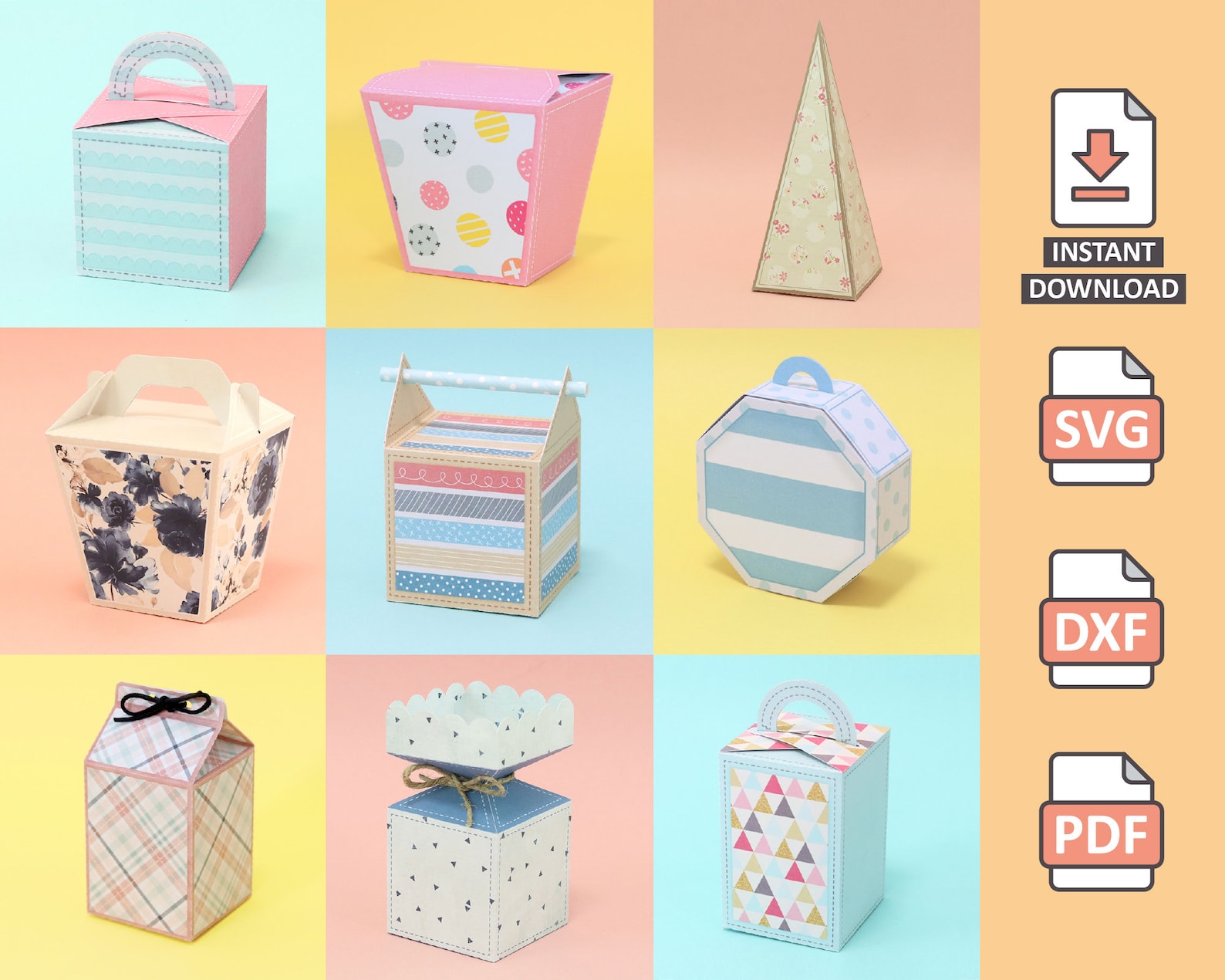 Basic Party Pack 3D Project for Papercraft Pyramid Candy - Etsy