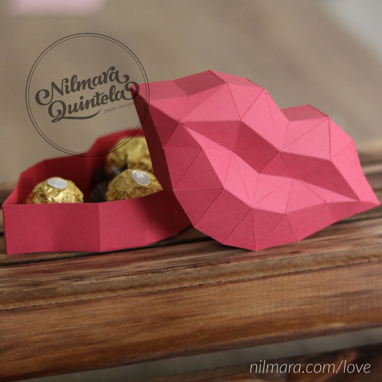 3D Low Poly Kiss Box Project for Paper Crafting Digital - Etsy