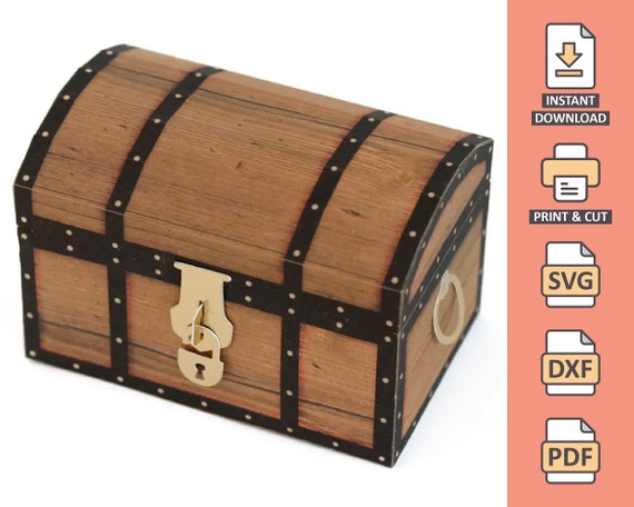 Printable Chest Cutting File for Papercraft Sailor Sea Ocean | Etsy